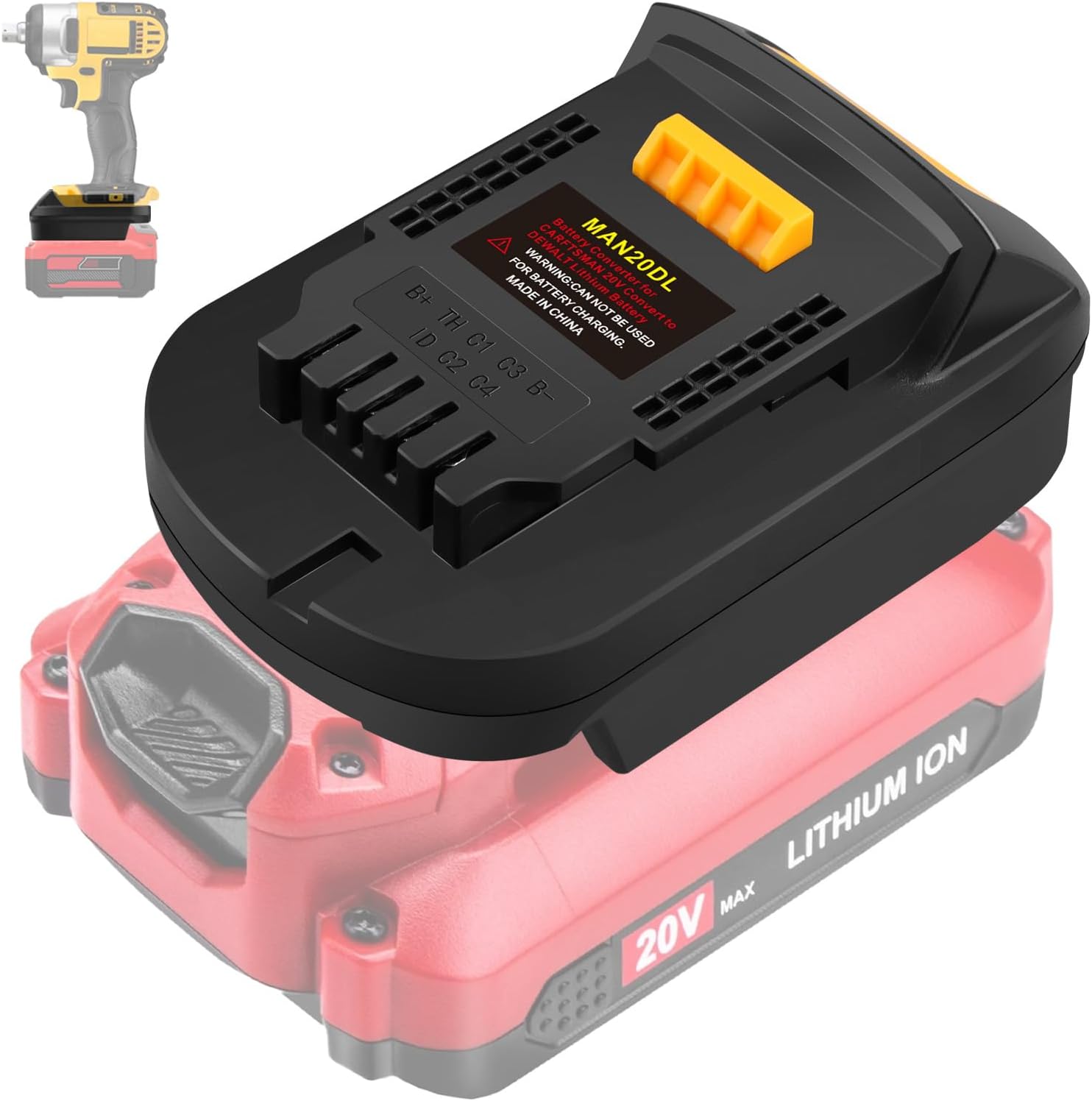 Amazon.com: YNDZ Adapter Only Fits for DeWalt 20V MAX XR Cordless Tools ...