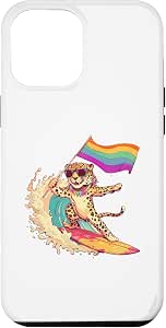 Amazon.com: iPhone 12 Pro Max LGBT Surfing Leopard Rainbow Flag LGBTQ ...