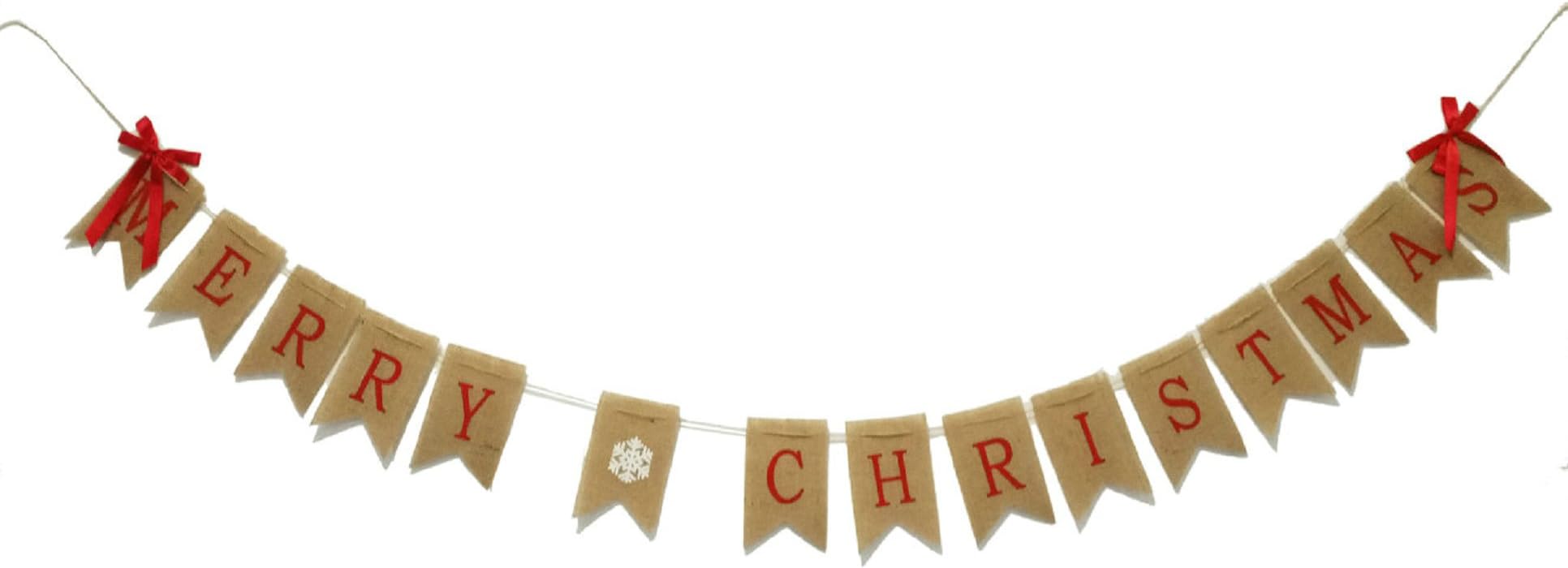 Amazon.com: Doumeny Plaid Christmas Tree Burlap Banner Red Black ...