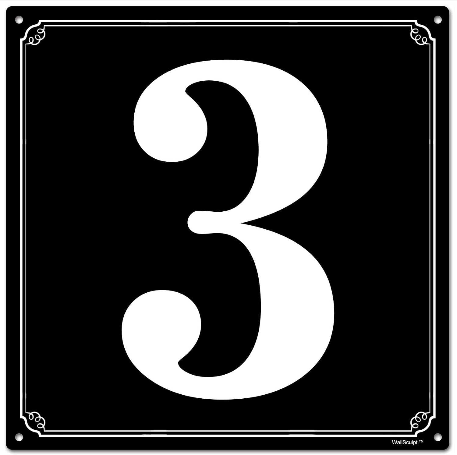Amazon.com: 8x8 inch Metal Number Sign 3, Parking Spot Aluminum Signs ...