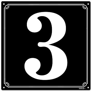 Amazon.com: 8x8 inch Metal Number Sign 3, Parking Spot Aluminum Signs ...