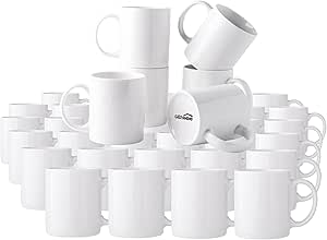 Amazon.com | GBHOME 12 OZ Off White Coffee Mugs, Ceramic Bulk Coffee ...