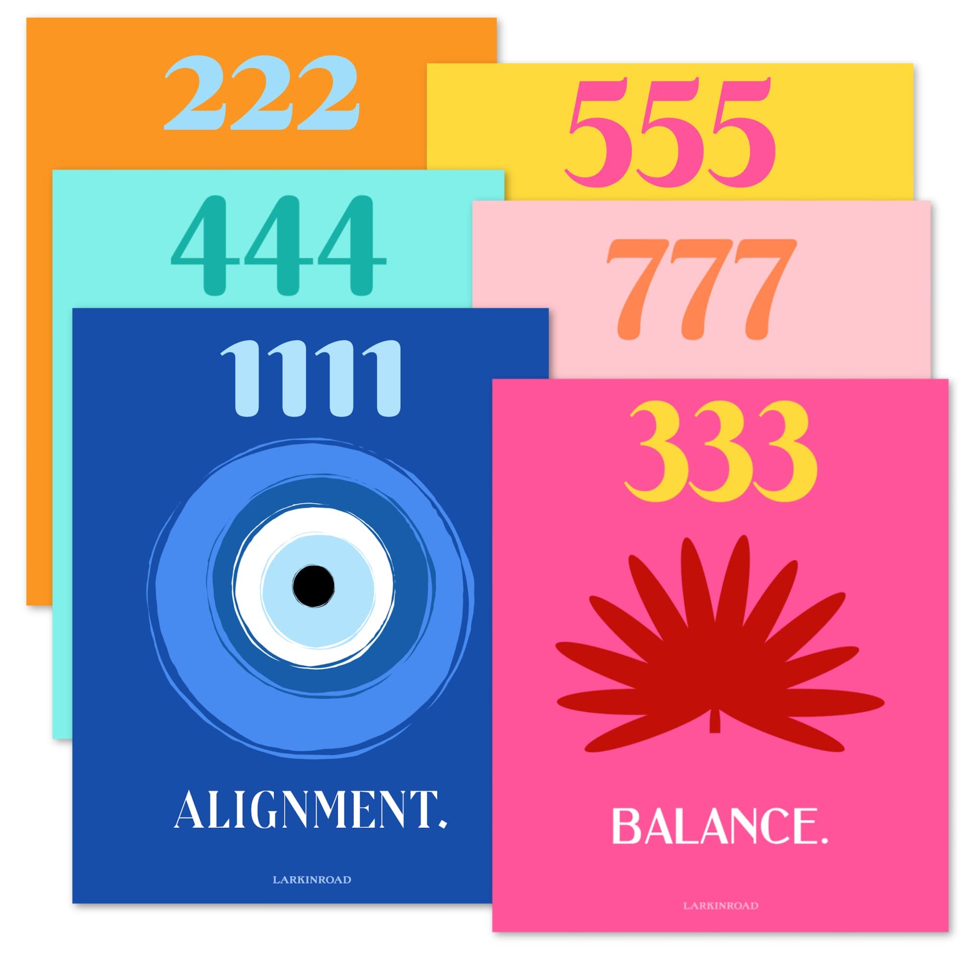 Amazon.com: LARKINROAD 6 Pack Angel Number Aura Preppy Poster ...