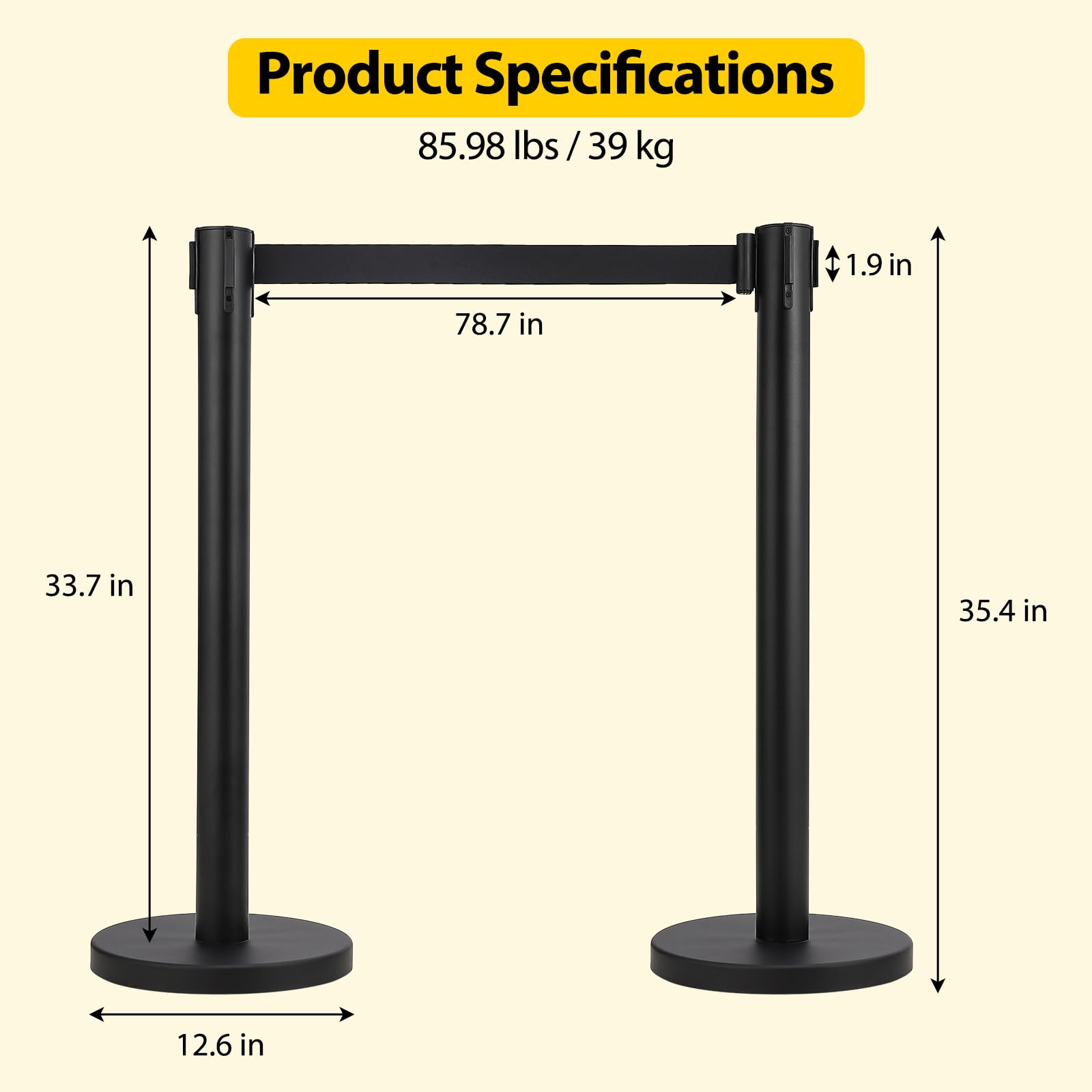Snapklik.com : Hipicute 6-Pack Heavy Duty Crowd Control Stanchions - 6 ...