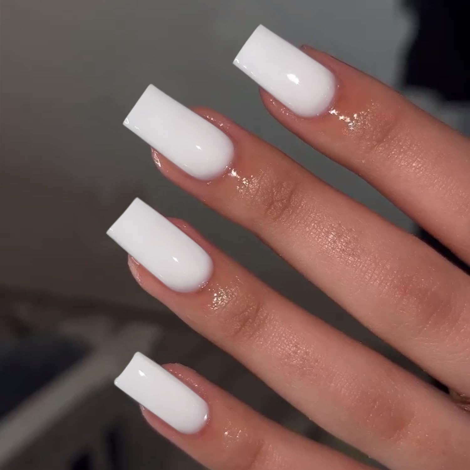 Full White Acrylic Nails