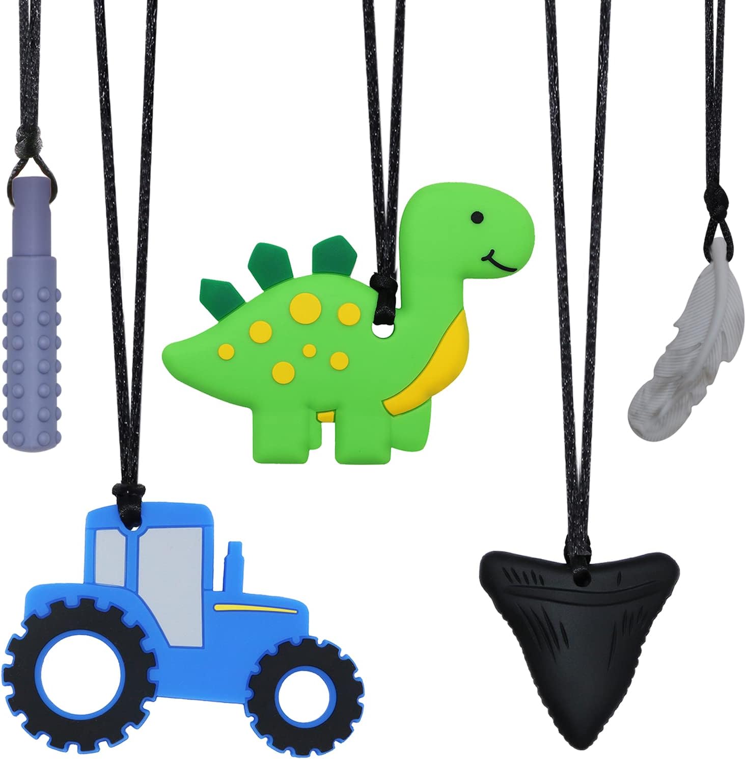 Amazon.com : Chew Necklace for Sensory Kids, 5Pcs Chewy Necklaces for ...