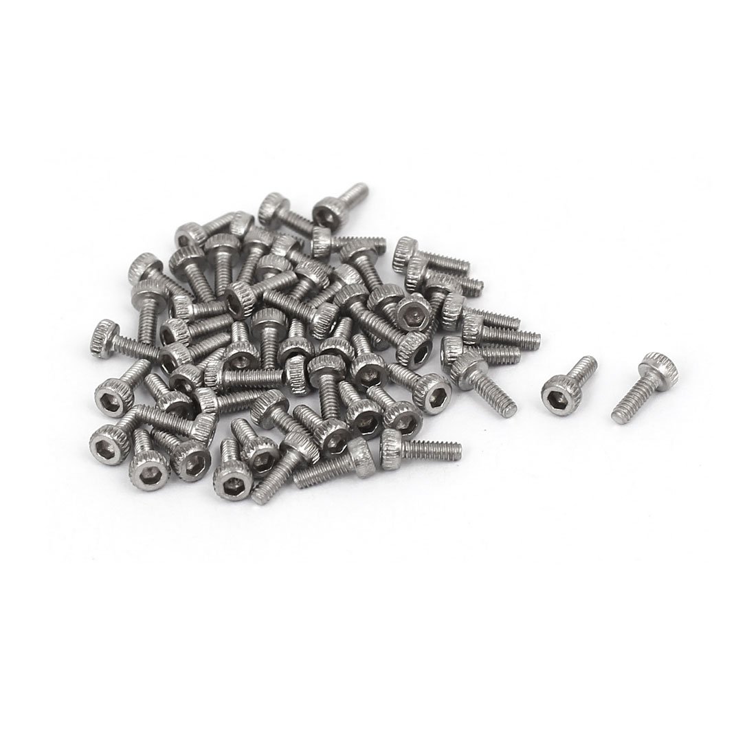 uxcell M1.4 x 4mm Thread 304 Stainless Steel Hex Socket Head Cap Screw ...
