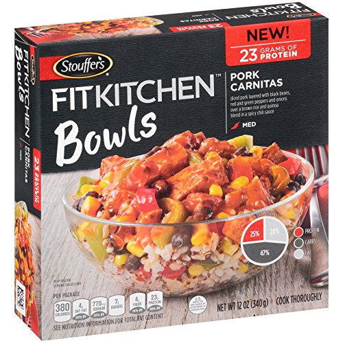 Amazon.com: Stouffers Fit Kitchen Bowls Pork Carnitas, 12 oz (frozen ...