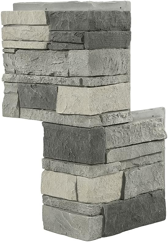 GenStone Faux Stacked Stone 90 Degree Outside Corner Panel 22.5" x 12 ...