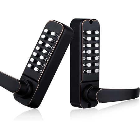 JOUNJIP Mechanical Keyless Combination Latch Door Lock - Double Sided ...