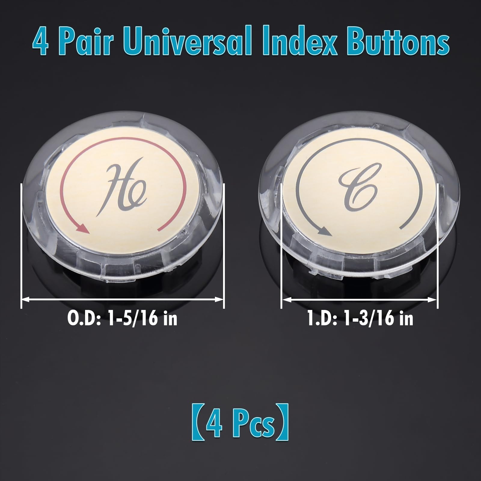 Snapklik.com : Replacement Hot And Cold Crystal Acrylic Faucet Knobs ...