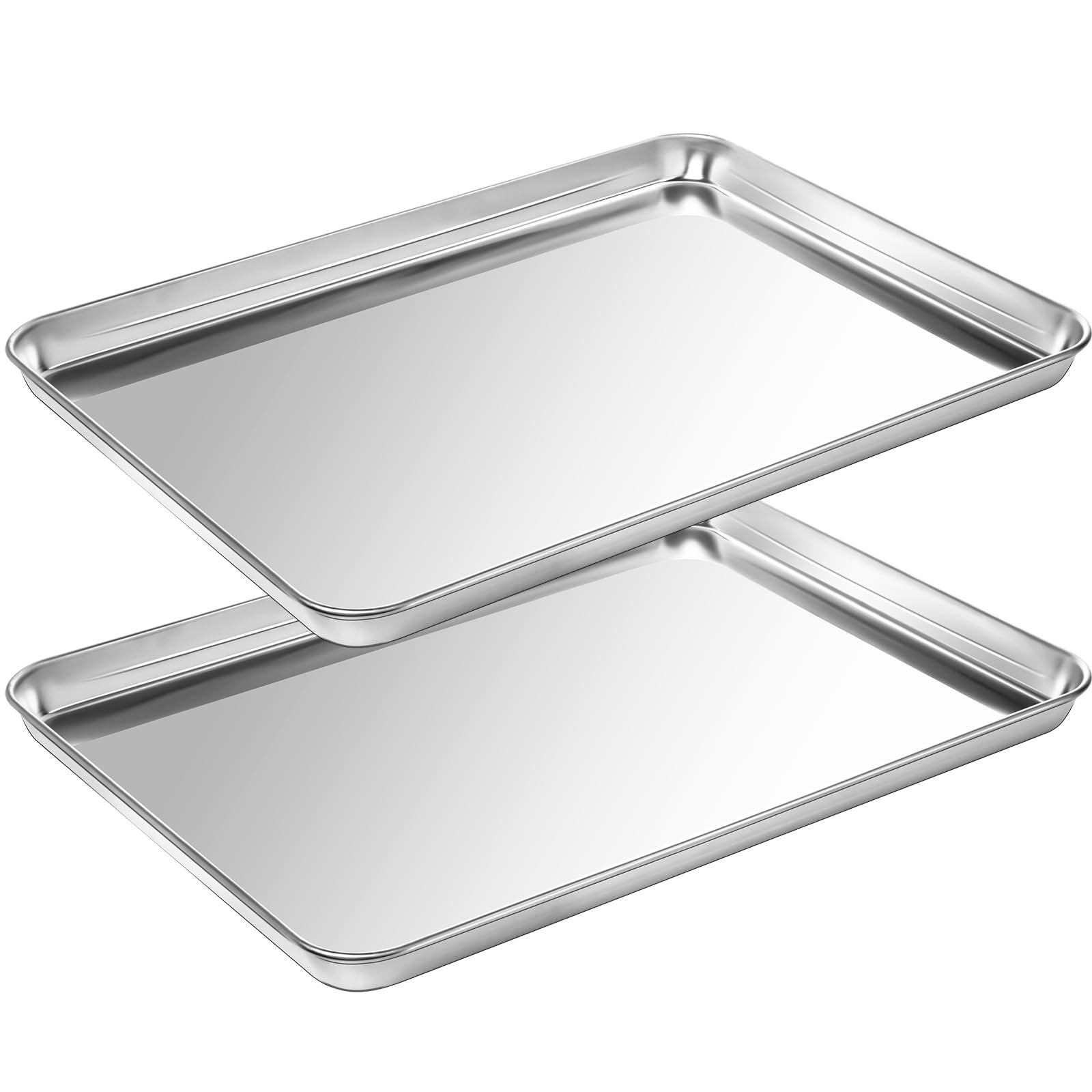 Baking Tray Set, 2 PCS Stainless Steel Oven Trays - Easy Cleaning ...