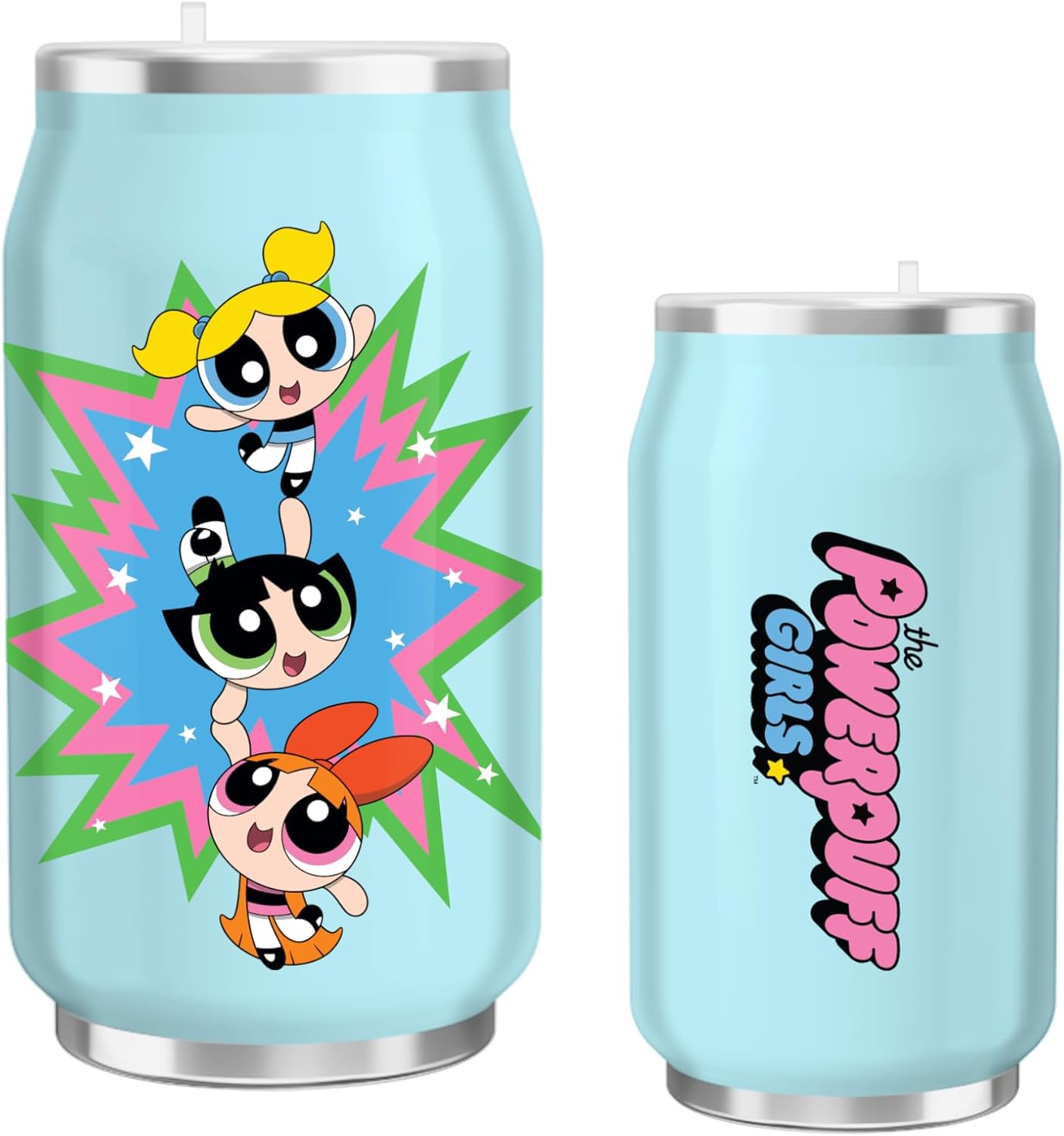 Amazon.com | Silver Buffalo Powerpuff Girls Stainless Steel Double Wall ...
