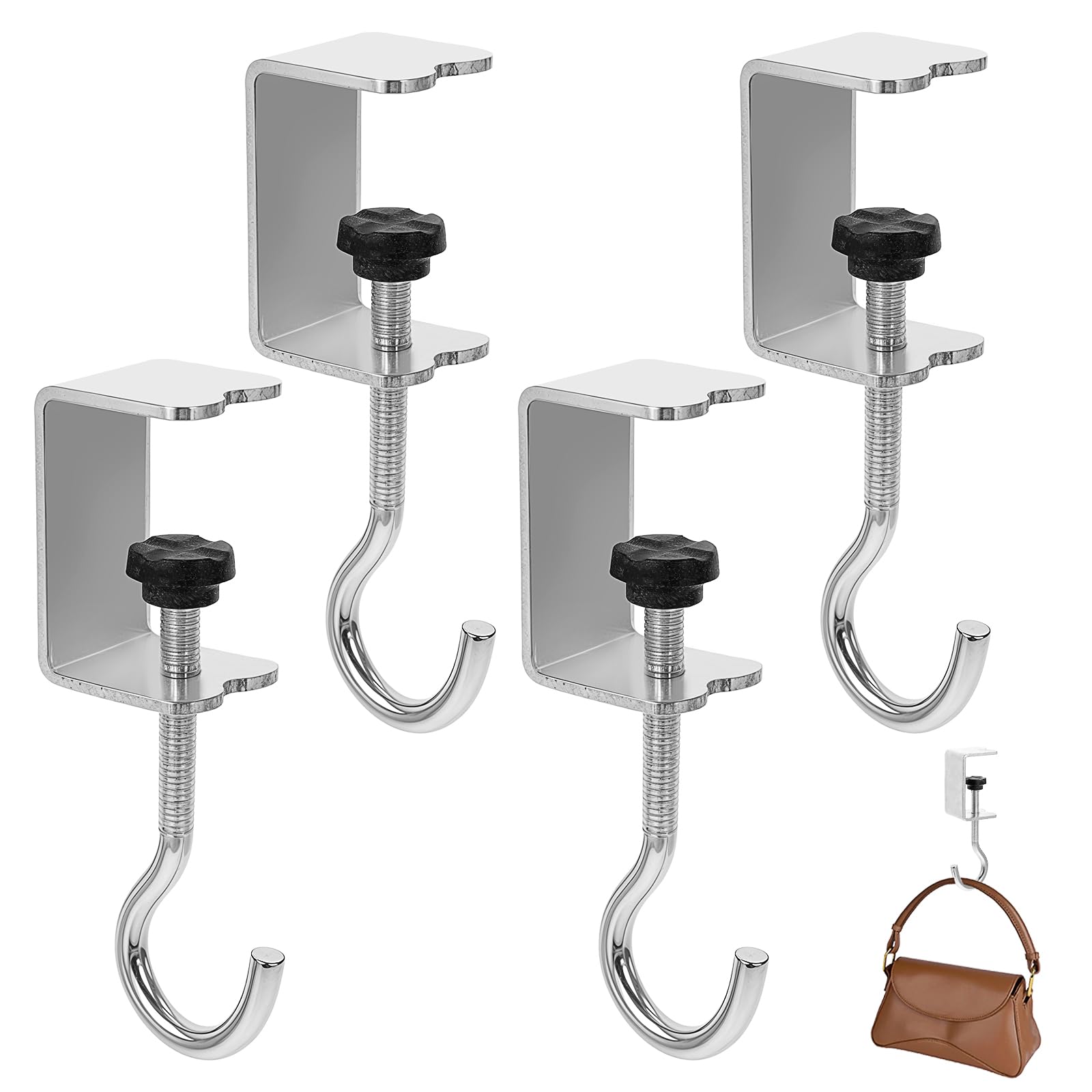 Amazon.com: cobee Clamp-On Under Desk Hooks, Desk Mount Hanging Bag ...