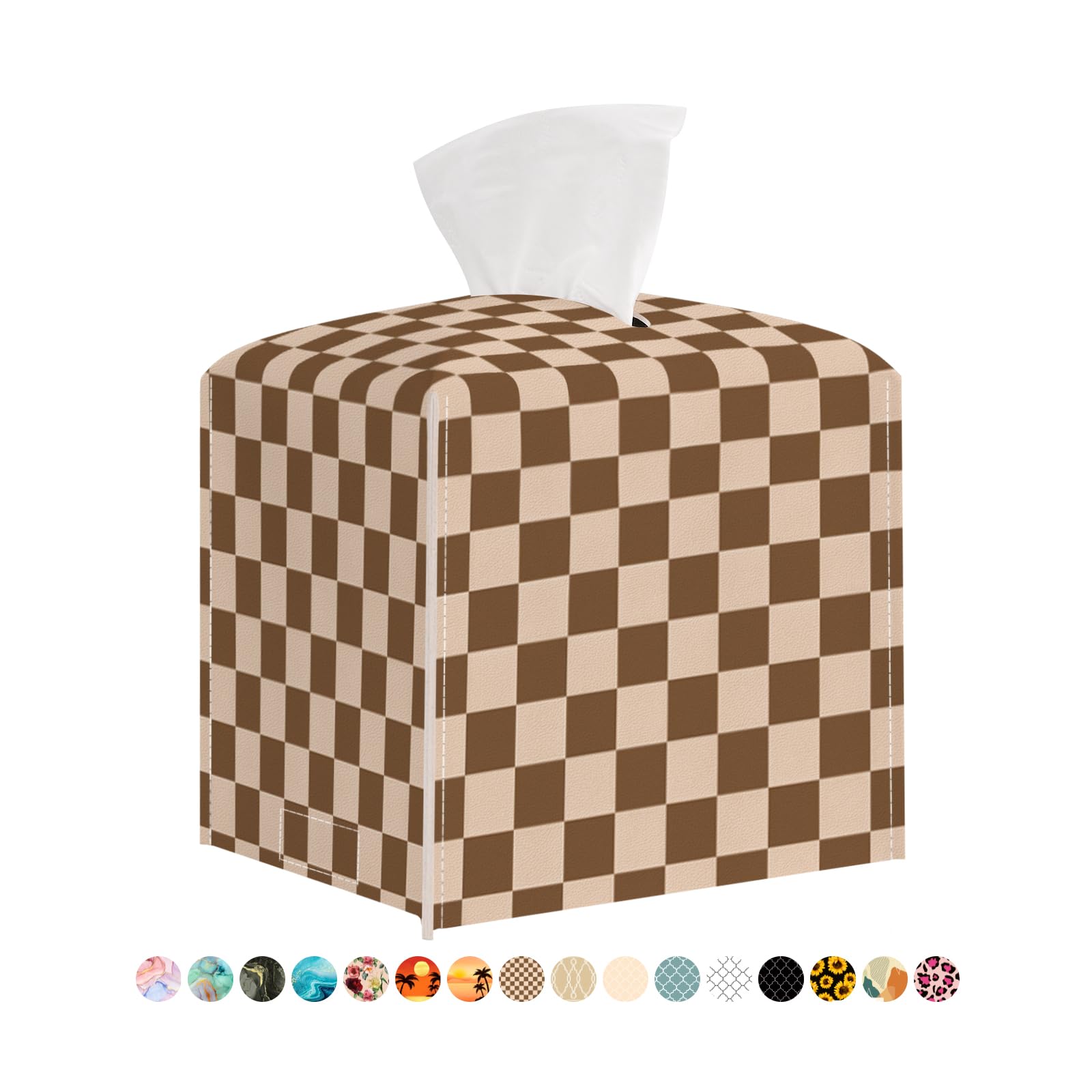 Amazon.com: Tissue Box Cover Square, Leather Tissue Cube Box Holder ...