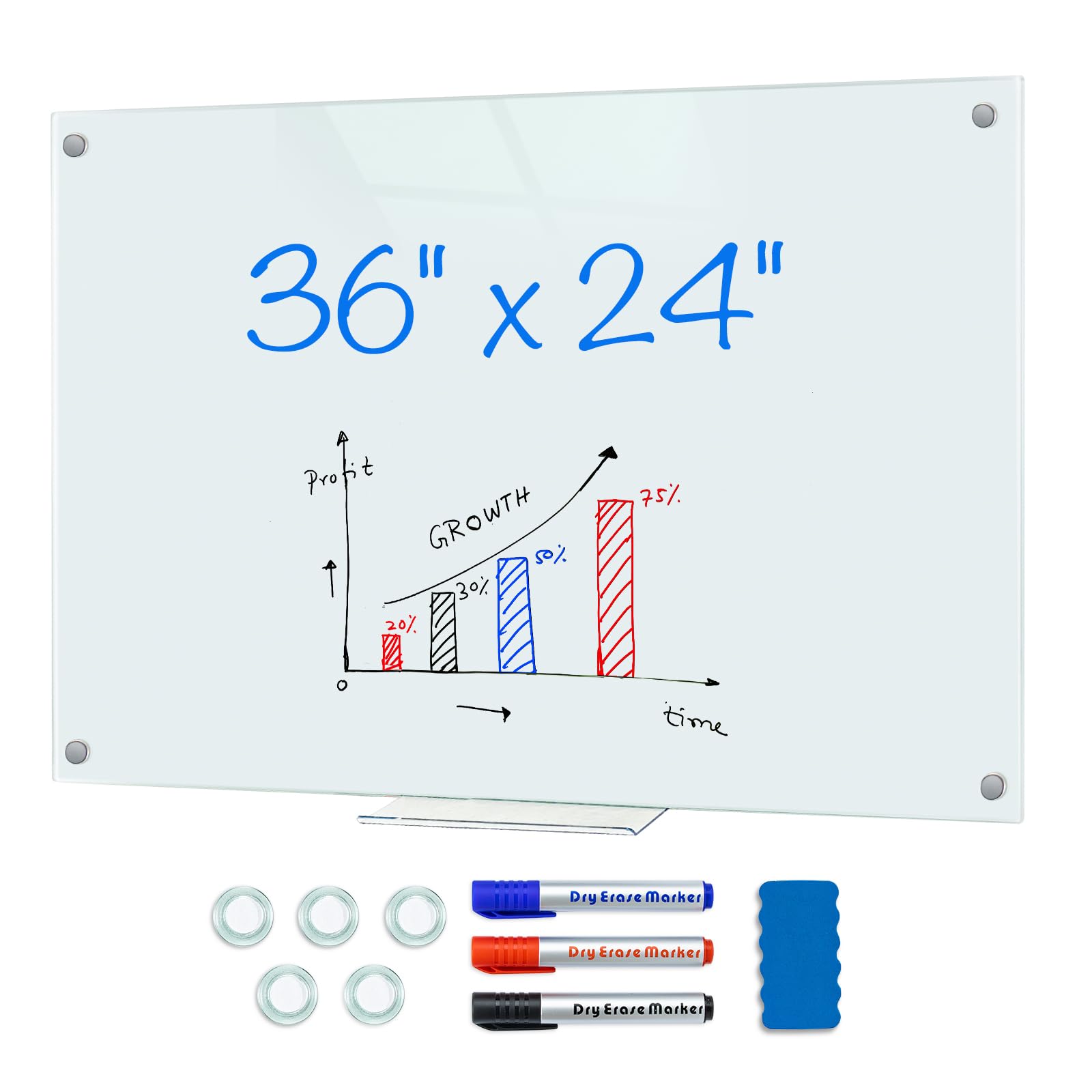 Buy maxtek Magnetic Glass Whiteboard Dry Erase Board, Magnetic Glass ...