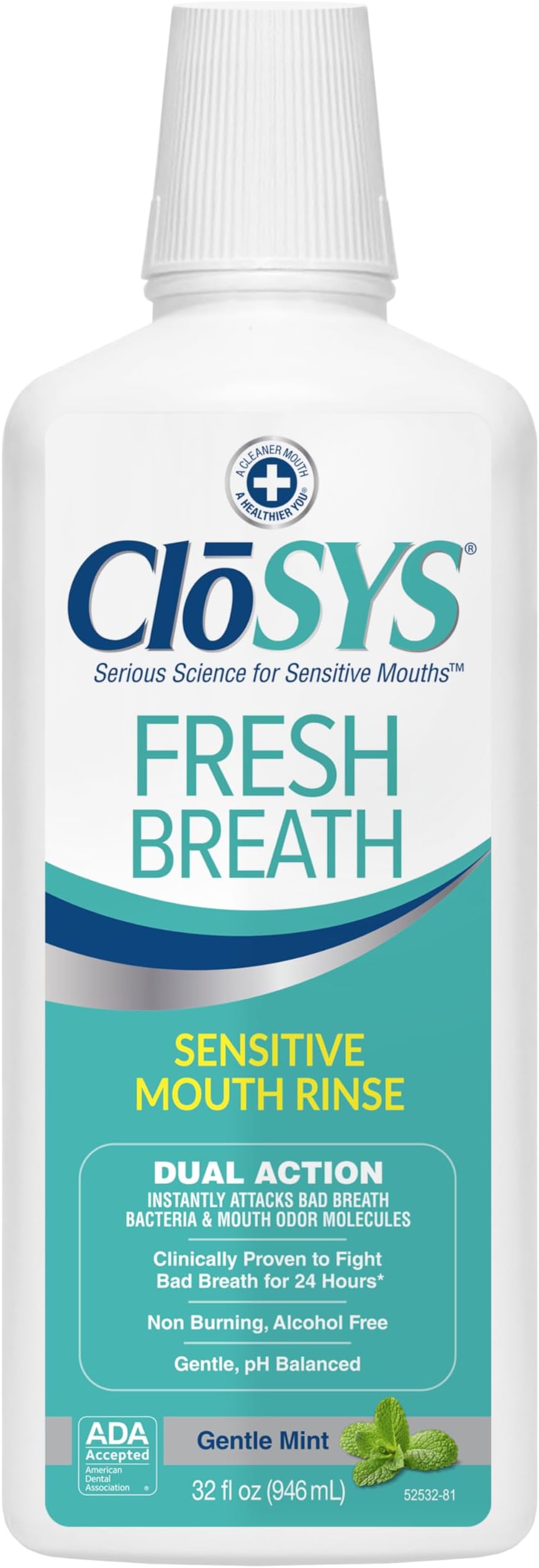 Amazon Closys Sensitive Mouthwash 32 Ounce Gentle Mint Alcohol