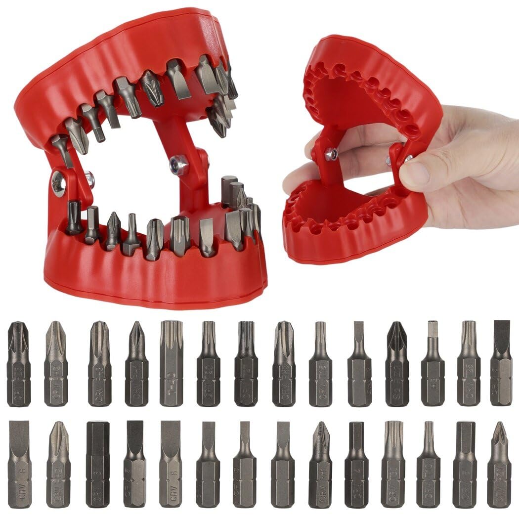 Homaisson Denture Drill Bit Holder with 28 Bits, Teeth-Shaped Bit ...