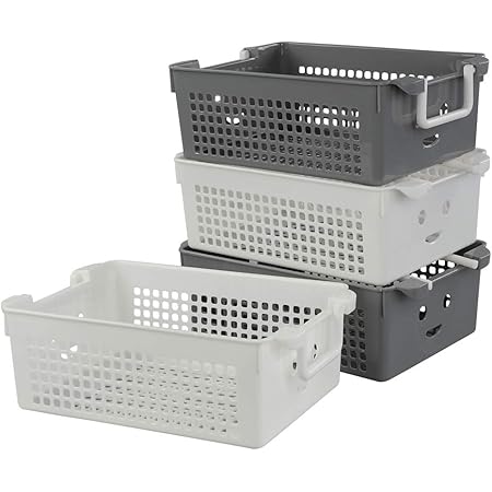Amazon.com: Doryh Stackable Plastic Storage Baskets/Bins Organizer with ...