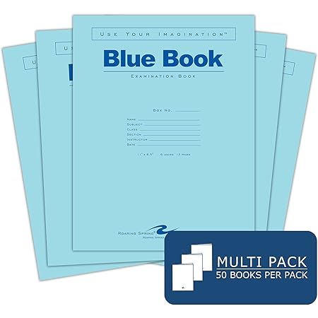 Amazon.com: BookFactory Exam Blue Book/Blue Exam Book/Blue Test Book ...