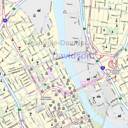 Printable Area Map Nashville Tn Nashville Map, Nashville City,