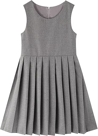 Amazon.com: Girls School Uniform Jumper: Stretch Pleated Knee Length ...