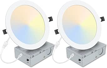 2 Pack 8 Inch LED Recessed Light- Ultra-Thin Recessed Ceiling Lighting ...