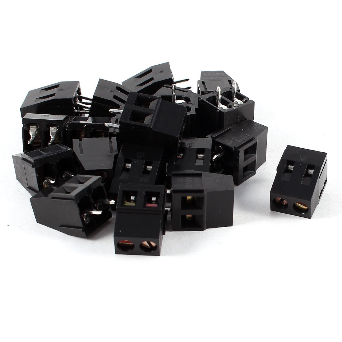 Buy IIVVERR 20 Pcs Black KF128-2P 2 Position 5mm Pitch PCB Screw ...