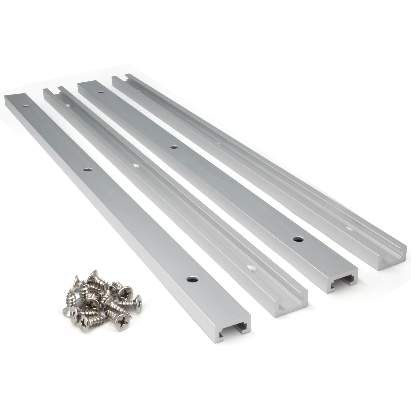 Zeberoxyz 4pcs 400mm/16" Aluminum T-Track Slider with Screws Double Cut ...