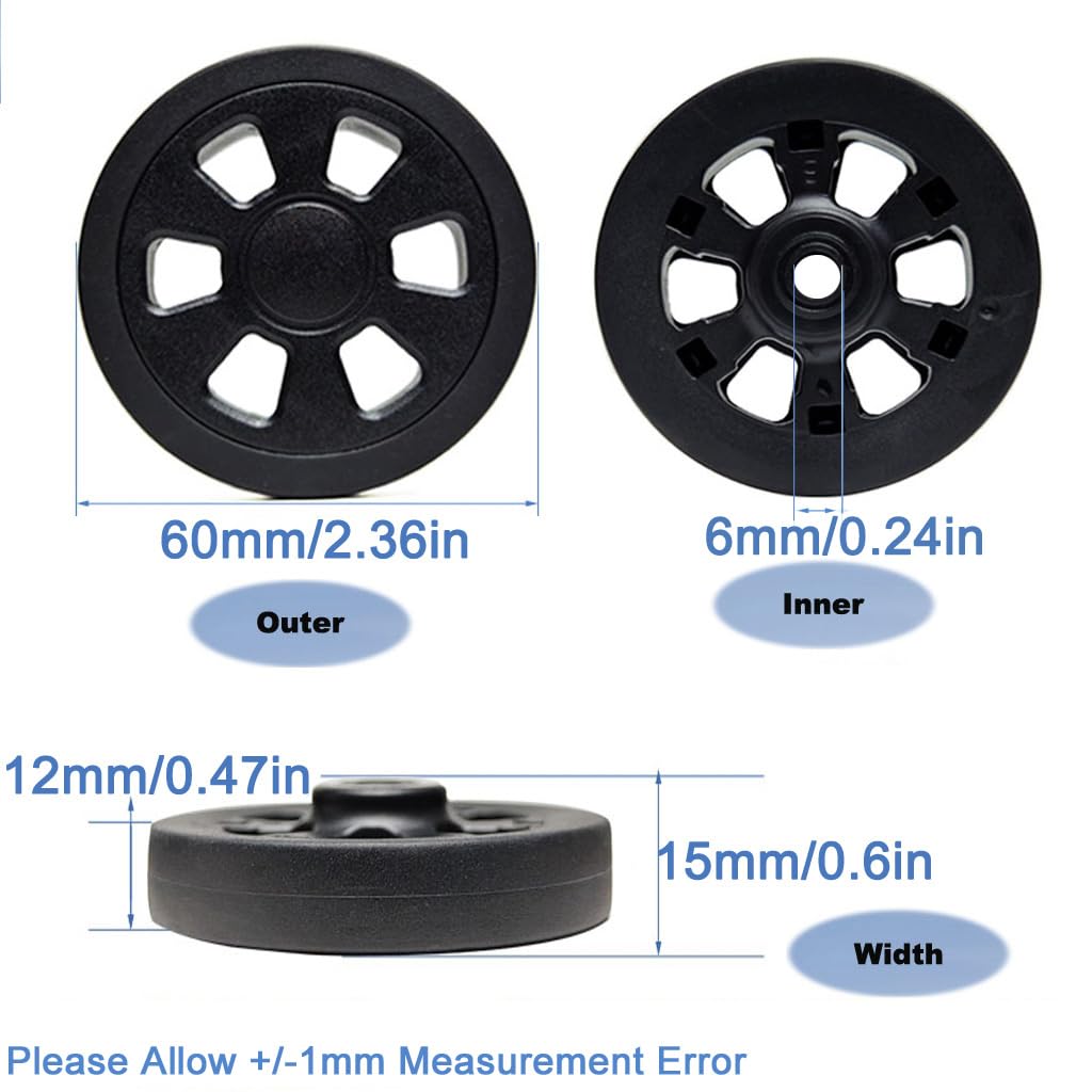 Snapklik.com : Spinner Wheels Replacement Set 4Pc Spinning Rubber Wheel ...