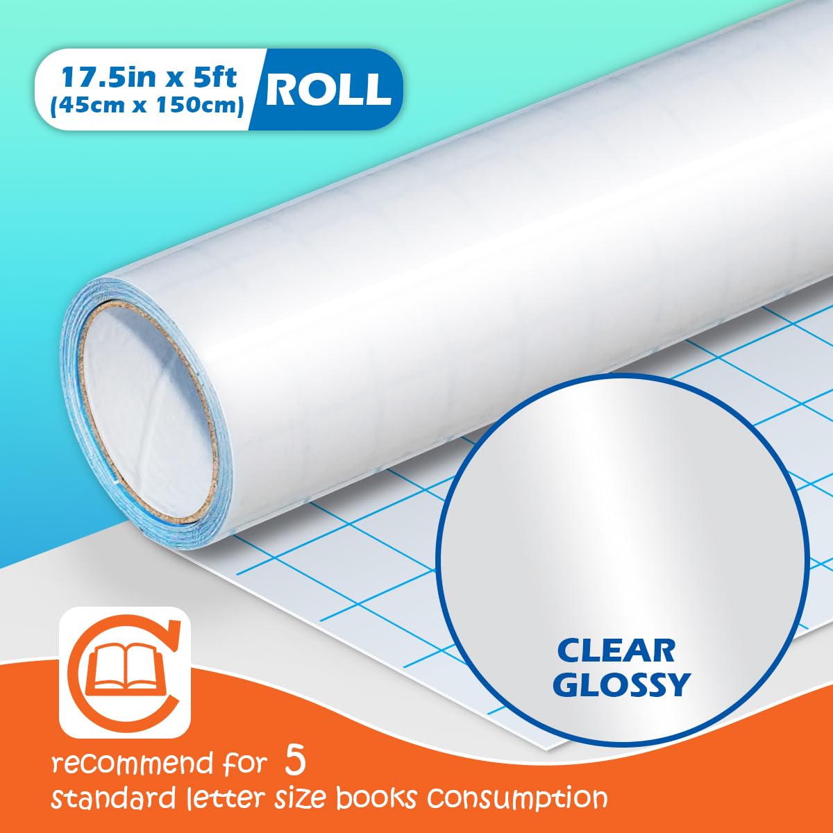 Snapklik.com : Clear Contact Paper Roll For Books Crafts 17.5 In X 5 Ft ...
