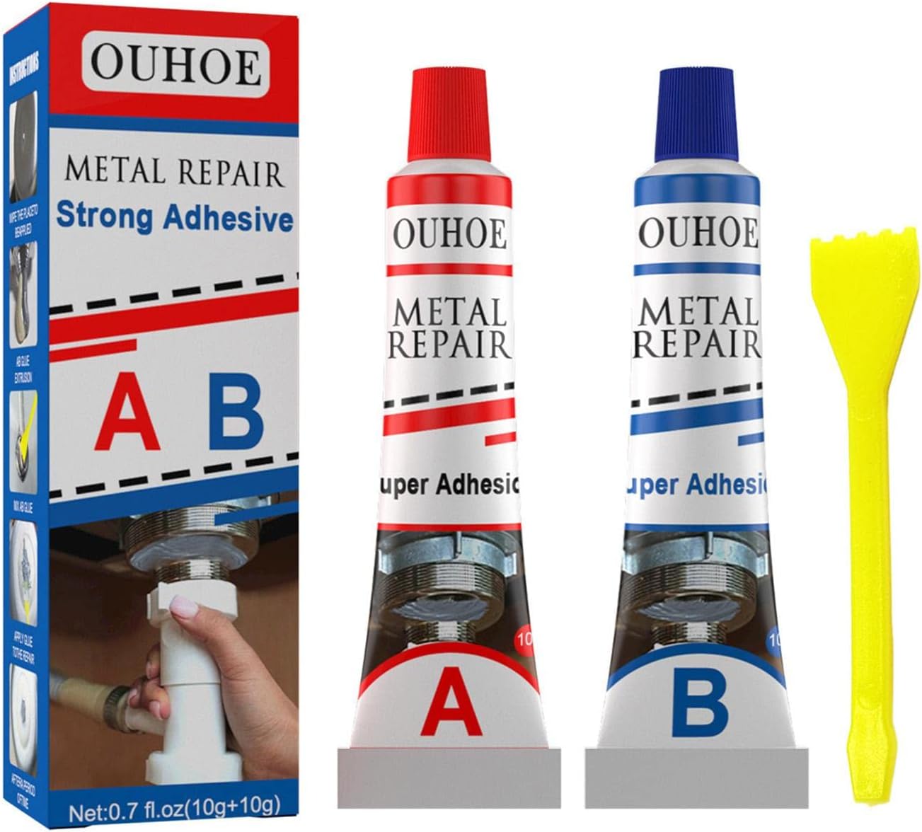 Colle époxy très robuste pour métaux tels que acier, alliage, bronze ...