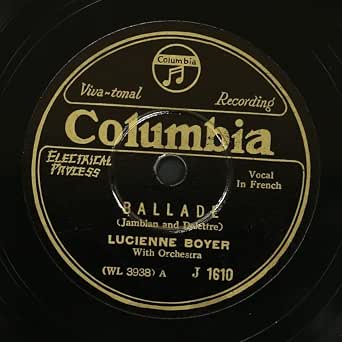 Amazon | 【国内盤SP】リュシエンヌ・ボワイエ/バラード(並良品,1932,戦前シャンソン,戦前盤,Lucienne Boyer ...
