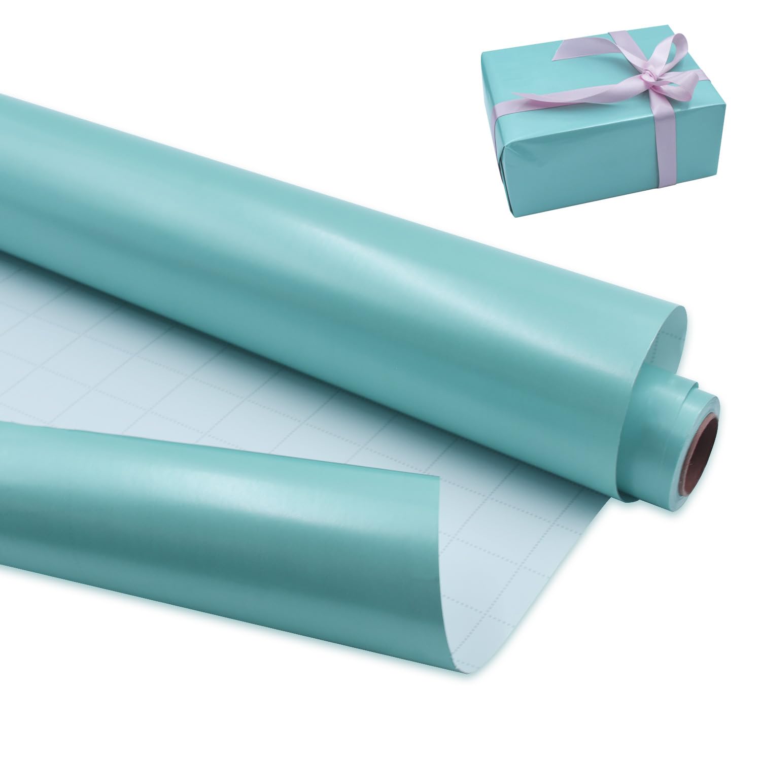 43cm X 12m Blue Matte Wrapping Paper Roll, Solid Color Pearly - lustre ...