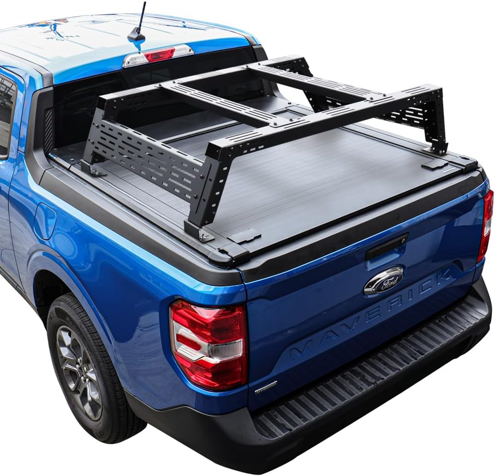 Amazon.com: Syneticusa Retractable Hard Tonneau Cover with Rack Fits ...
