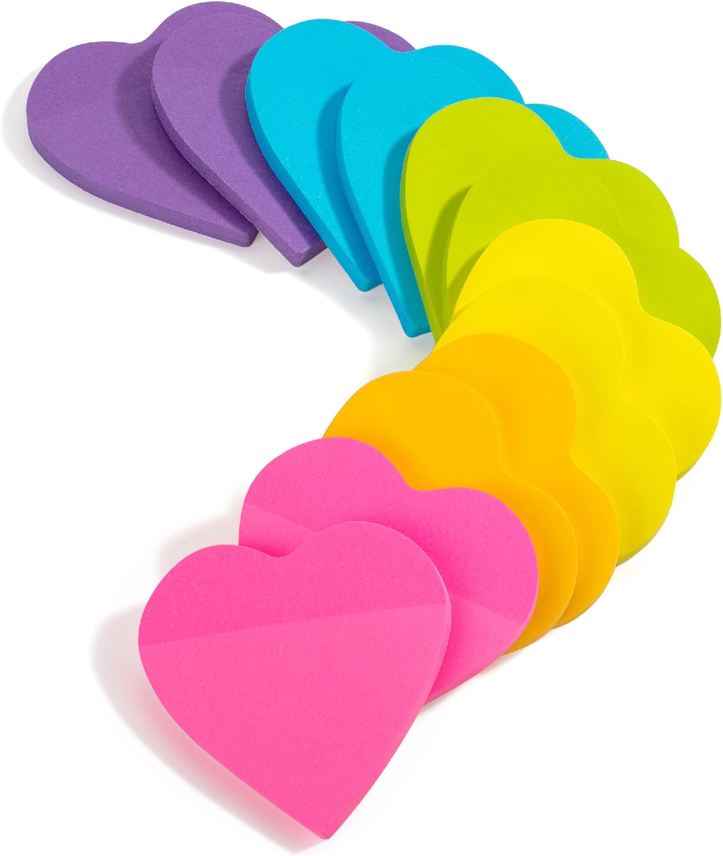 Mr. Pen- Heart Sticky Notes, 12 Pads, 60 Sheets/Pad, Bright Color, Cute ...