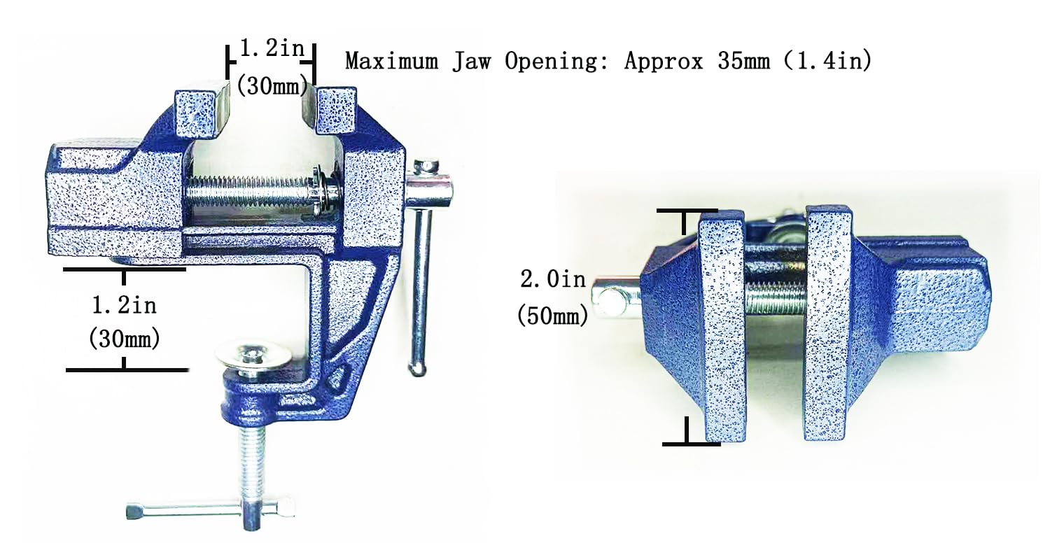 Snapklik.com : Mini Table Clamp, 2.0" Blue, Small Bench Vice, Upgraded ...