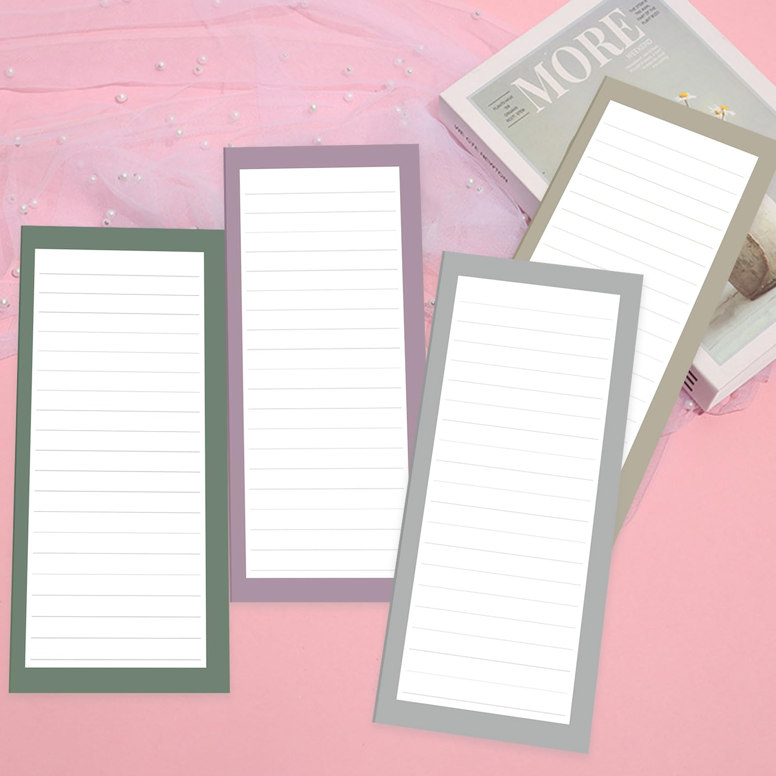 Snapklik.com : Lannso 4 Pack Magnetic Notepads For Refrigerator, 200 ...