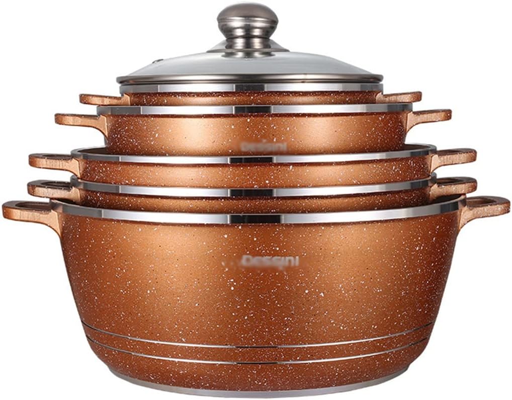 Amazon.com: 10 Piece Set Glass Lid and Combo Lid Nonstick Cookware Pots ...