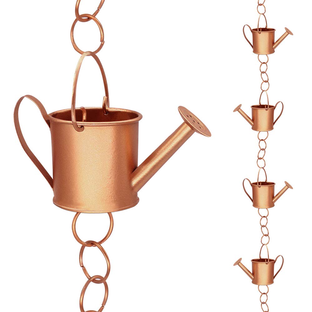 Umorning Rain Chain Decorative Iron Watering Can Bucket Shaped Rain ...
