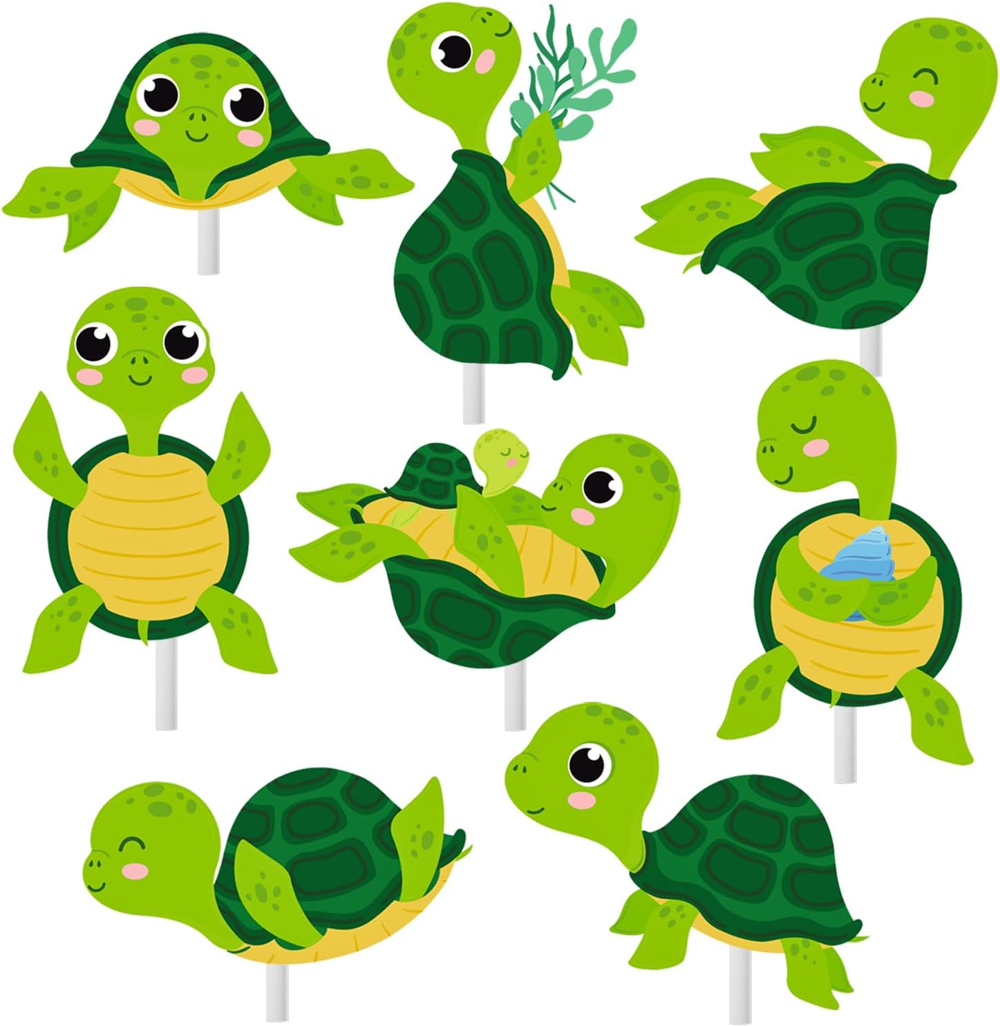 Amazon.com: Turtle Cupcake Toppers Turtle Birthday Party Decorations ...