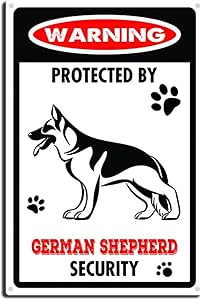 Amazon.com: YNRBGDFR Metal Tin Sign German Shepherd Warning Sign ...