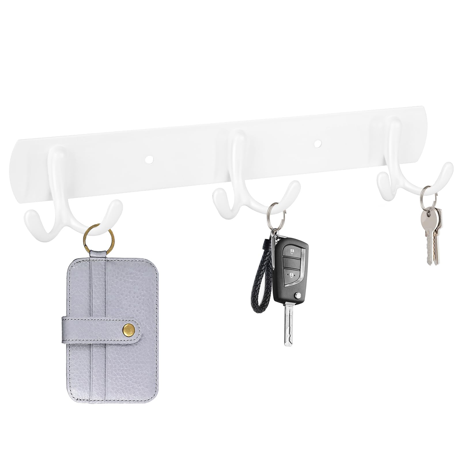 Amazon.com: HOMEBROS Key Holder Wall Mount, White Metal Key Hanger with ...