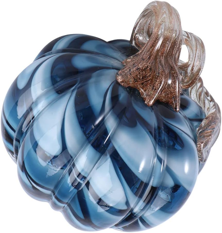 Amazon.com: Healifty Hand Blown Glass Pumpkin Figurine Mini Crystal ...