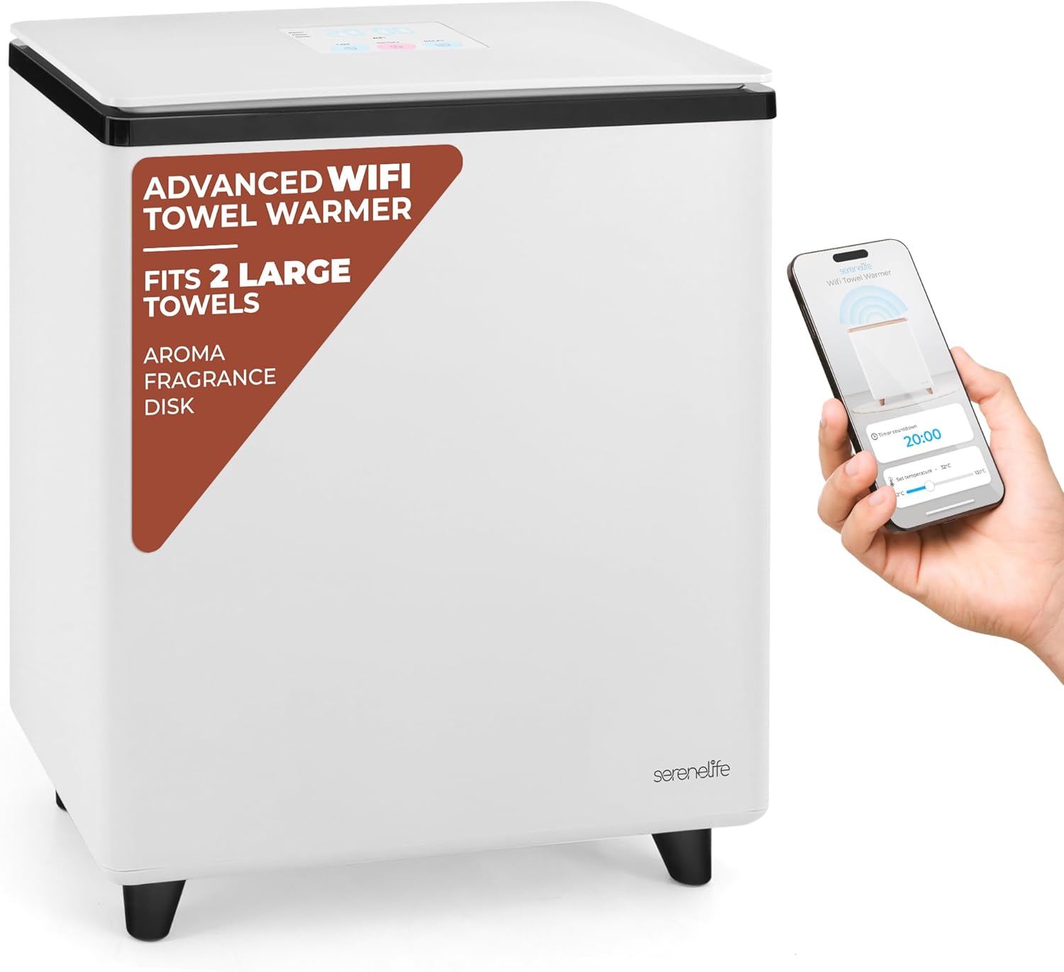 Amazon.com: SereneLife WIFI Luxury Rectangle Towel Warmer - Spa ...