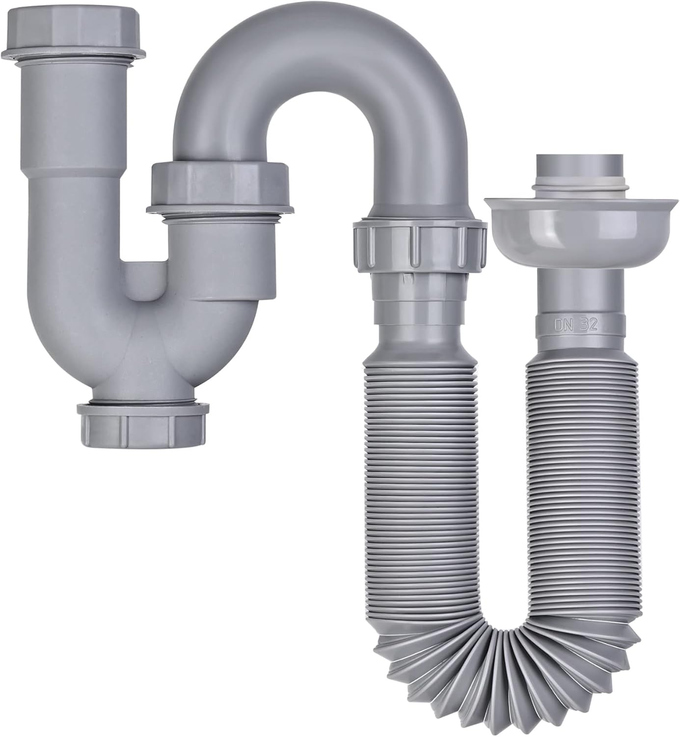 46 Inch Flexible Drainage Pipe Universal Kitchen Sink Drain Pipe Kit ...