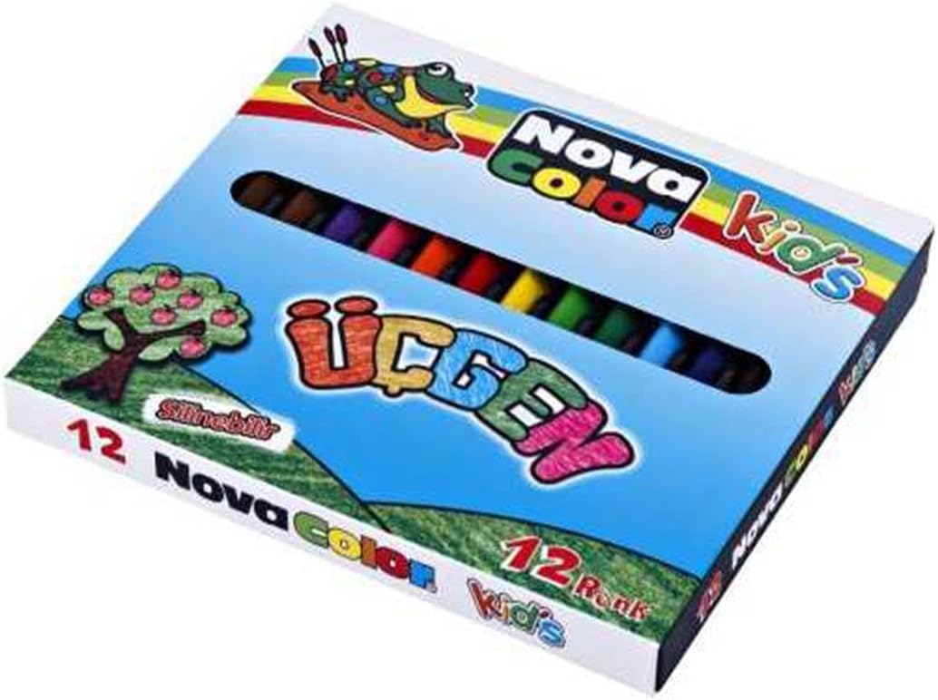 Amazon.com : Nova Color Nc2119 Plastic Triangle Crayons - Pack Of 12 ...