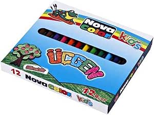 Amazon.com : Nova Color Nc2119 Plastic Triangle Crayons - Pack Of 12 ...