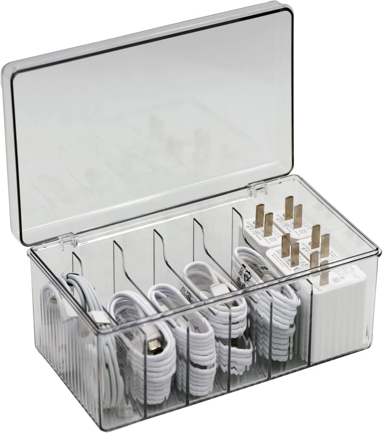 Amazon.com: ZHSMYUP 6 Compartments Plastic Data Cable Organizer Box ...