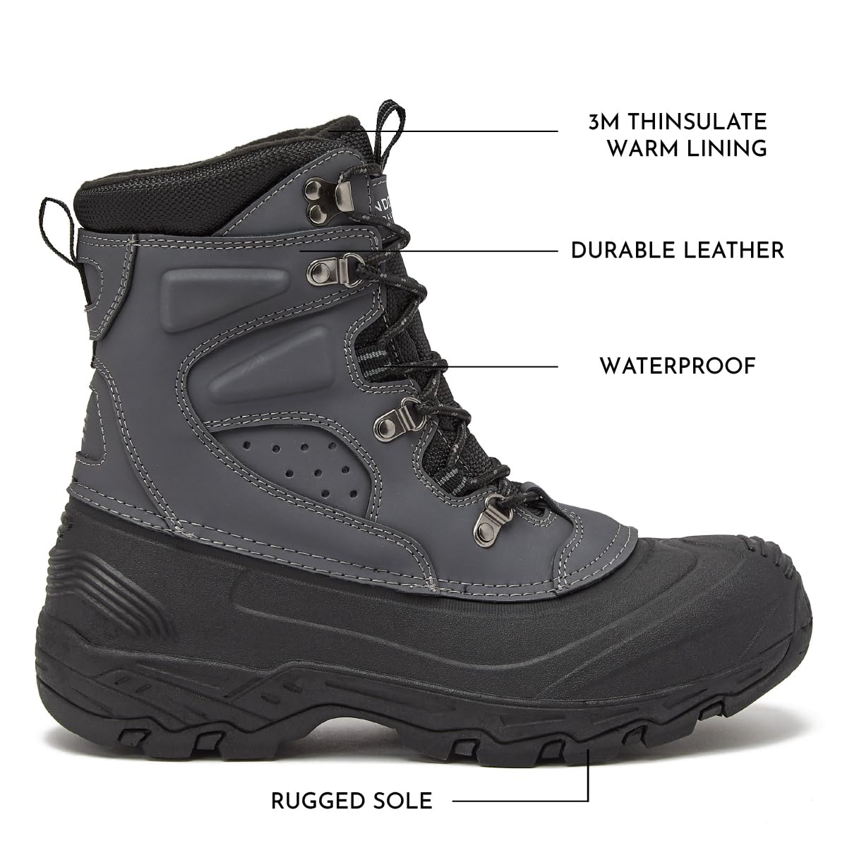 LONDON FOG Breckenridge Waterproof Mens Winter Boots - Leather ...